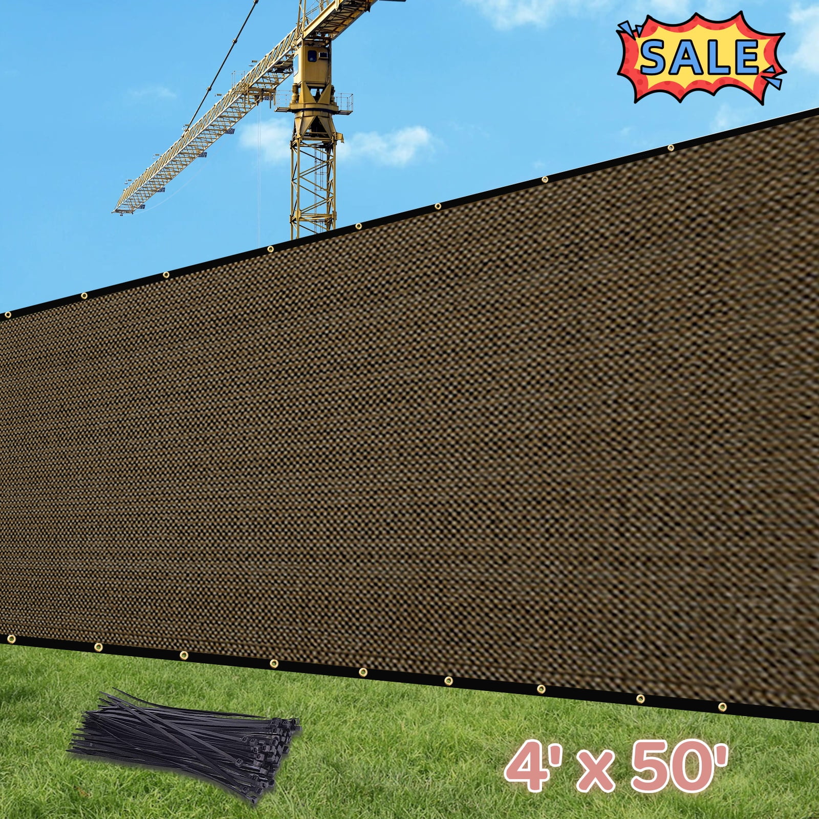 Tcbosik 4x50ft Fabric Privacy Screen Fence, Heavy Duty Fencing Mesh ...