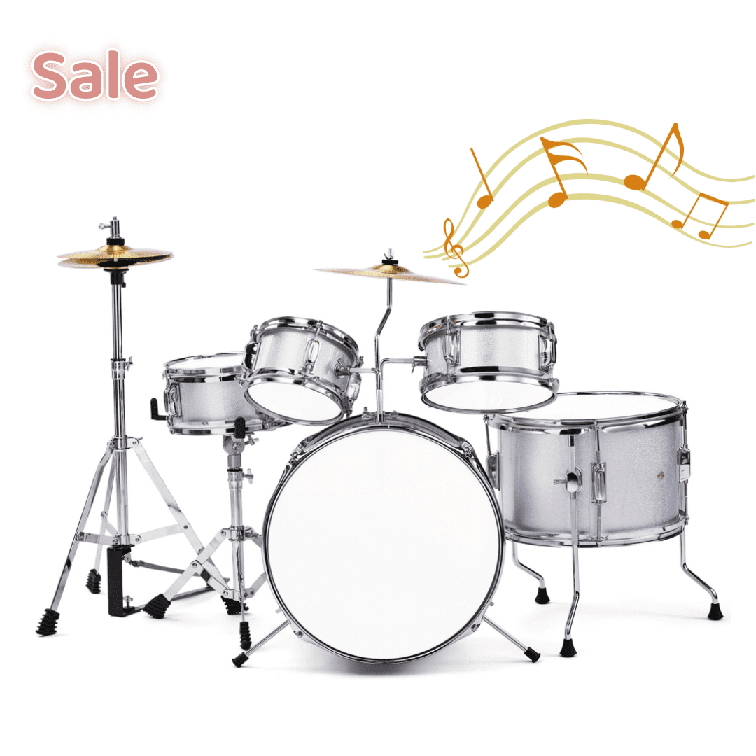 Tcbosik 5-Piece Beginner Drum Set Junior Kit with Bass Drum, Tom Drum ...