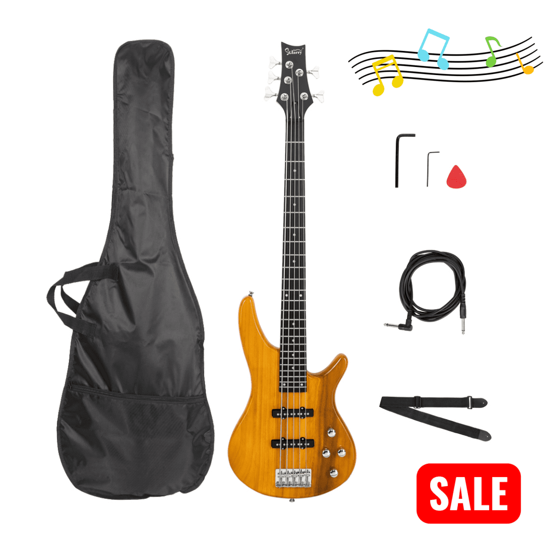 Tcbosik 5 String Electric Bass Guitar with Bag, Strap, Plectrum, Amp ...