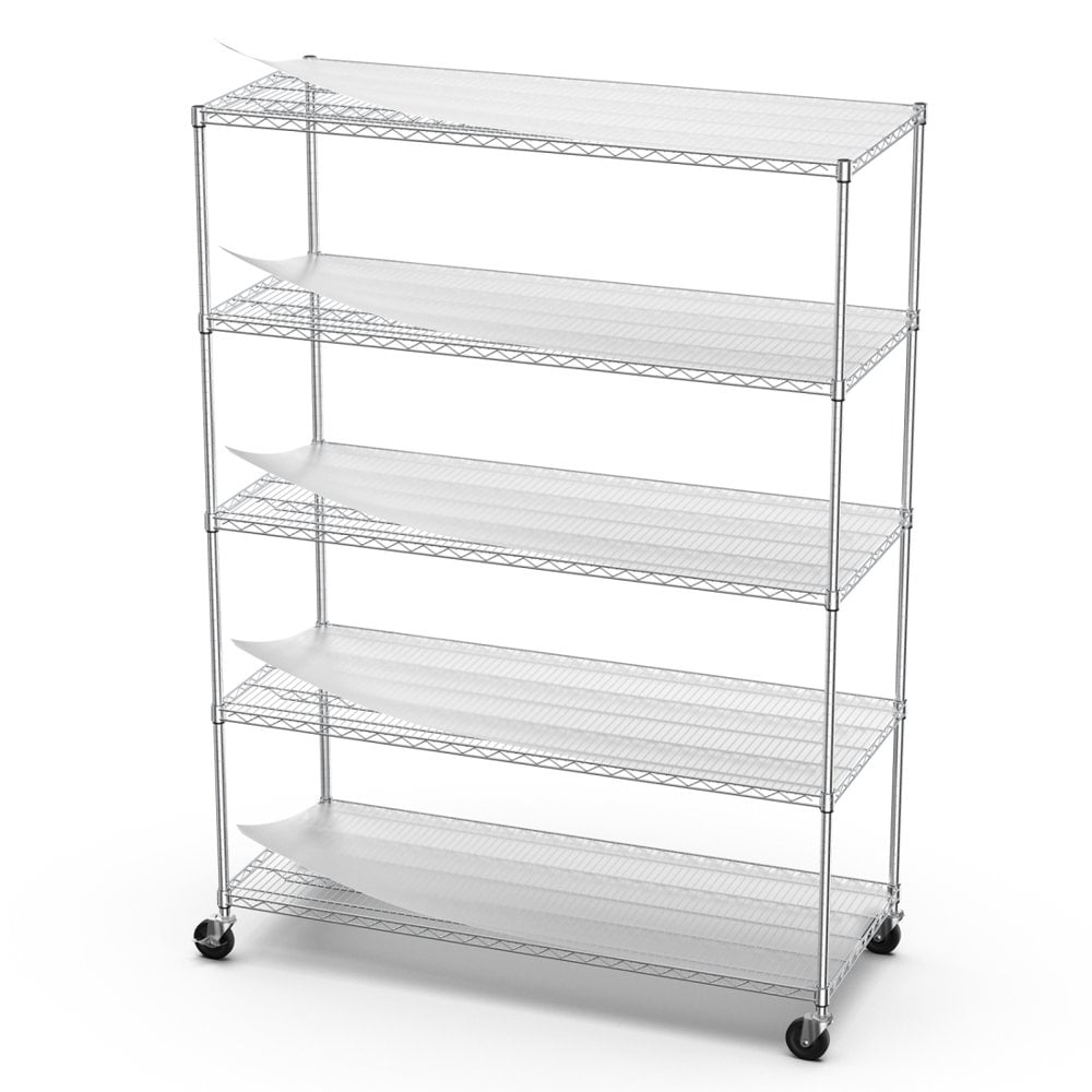 Tcbosik 5 Tier NSF Metal Shelf Wire Shelving Unit, 7500lbs Capacity ...