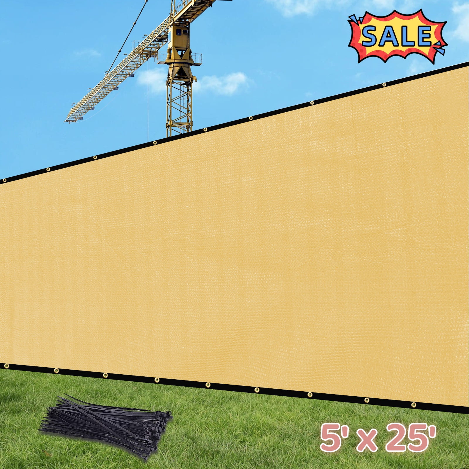Tcbosik 5' x 25' Fence Privacy Screen, Heavy Duty Fencing Mesh Net ...