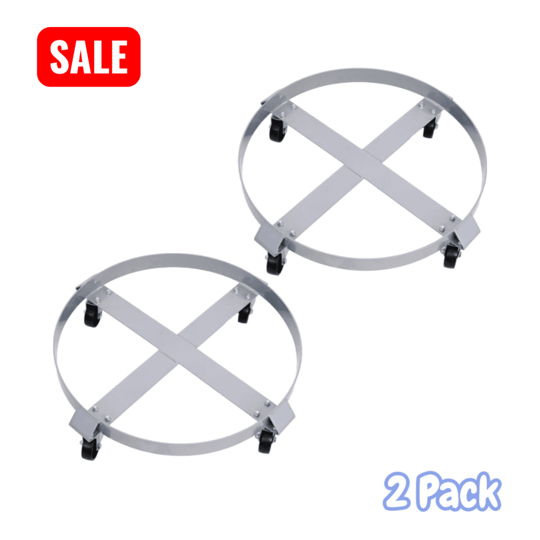 Tcbosik 55-Gallon Drum Dolly Set of 2, Heavy-Duty Steel Dolly with ...