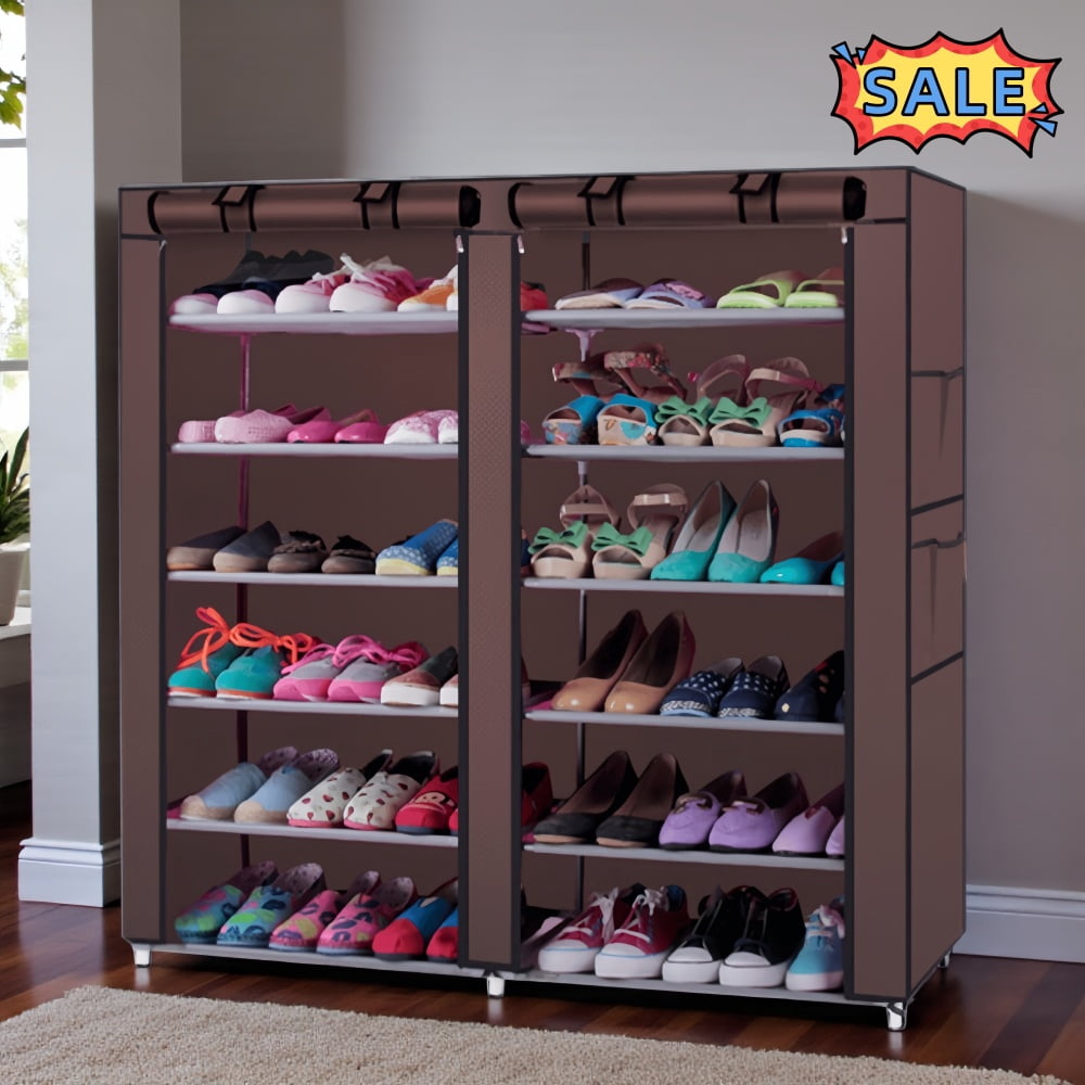 Tcbosik 6-Tier Shoe Rack with Non-Woven Fabric Cover, 42.1"W ...
