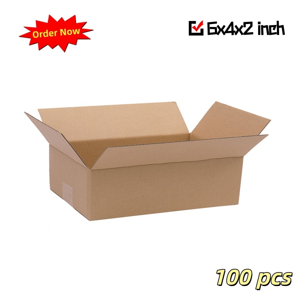 Tcbosik 6"x4"x2" Corrugated Paper Boxes Set of 100, Shipping Box for ...