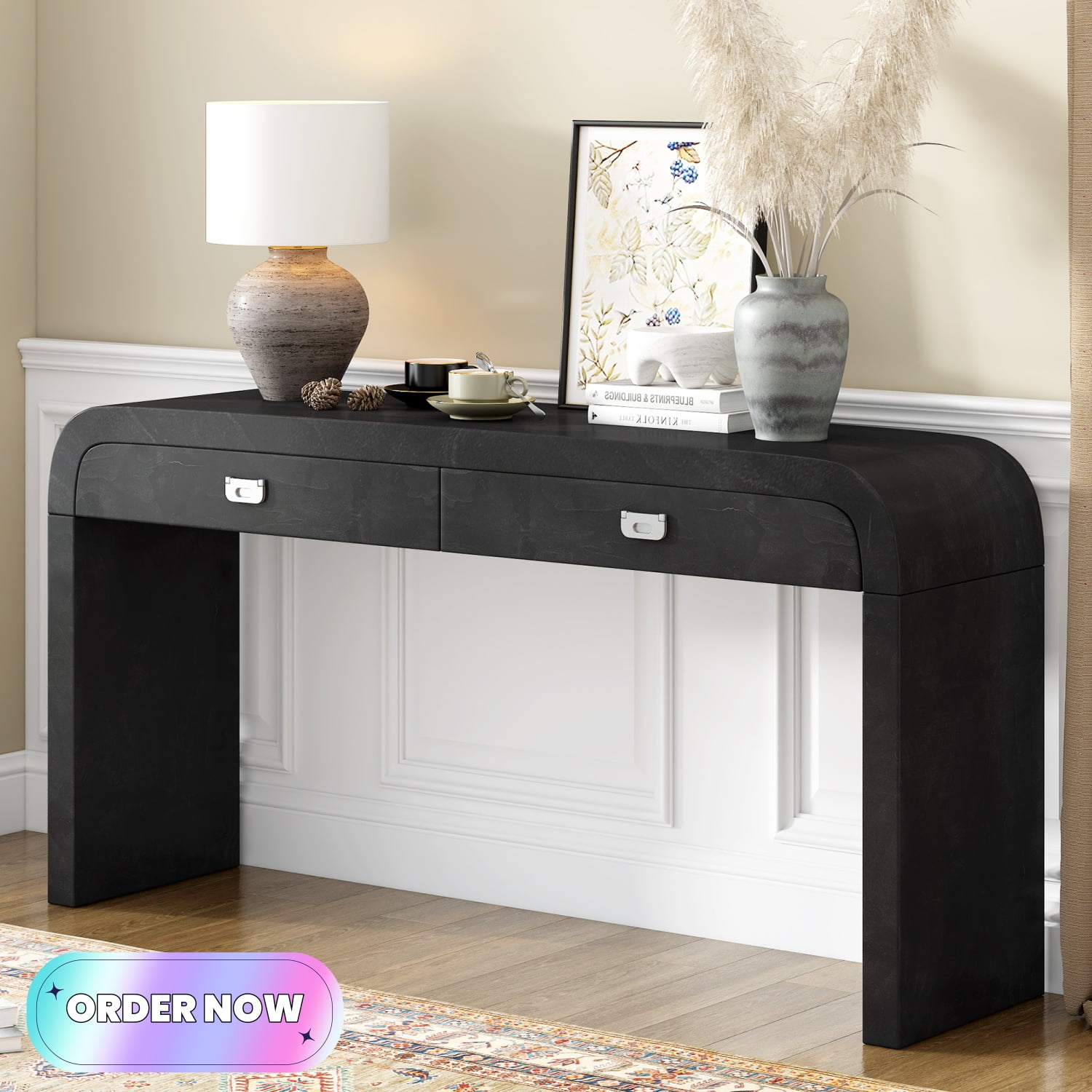 Tcbosik 60 inch Console Table with Storage, Entryway Table with 2 ...