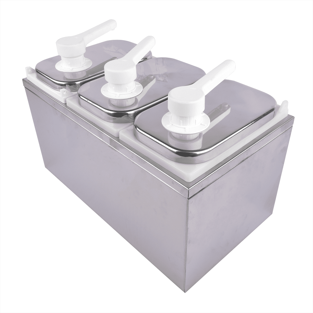 Tcbosik 6L Stainless Steel Sauce Dispenser Pump with Quart Jars ...