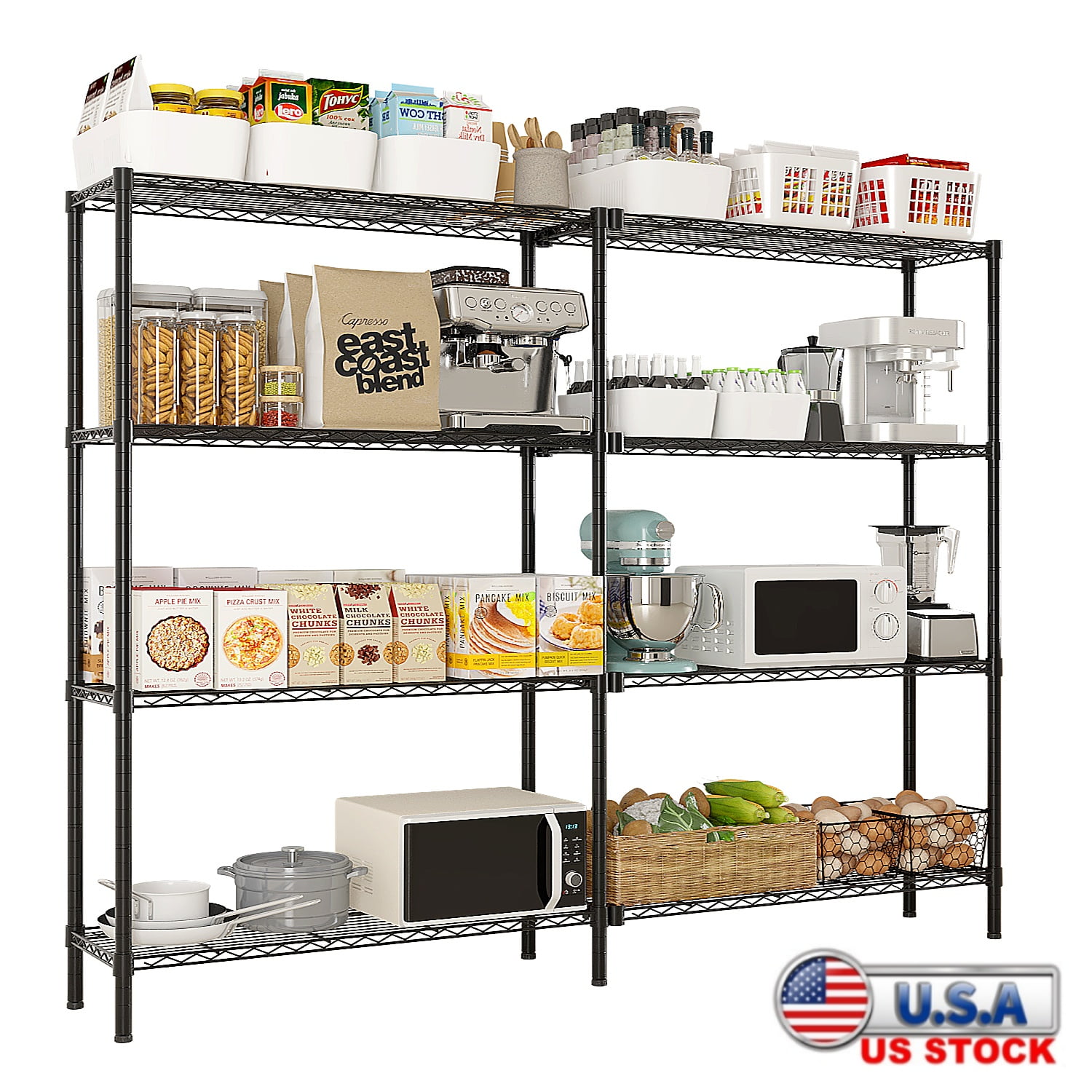 Tcbosik 70.8"H Garage Adjustable Storage Shelving, 5-Tier Heavy Duty ...