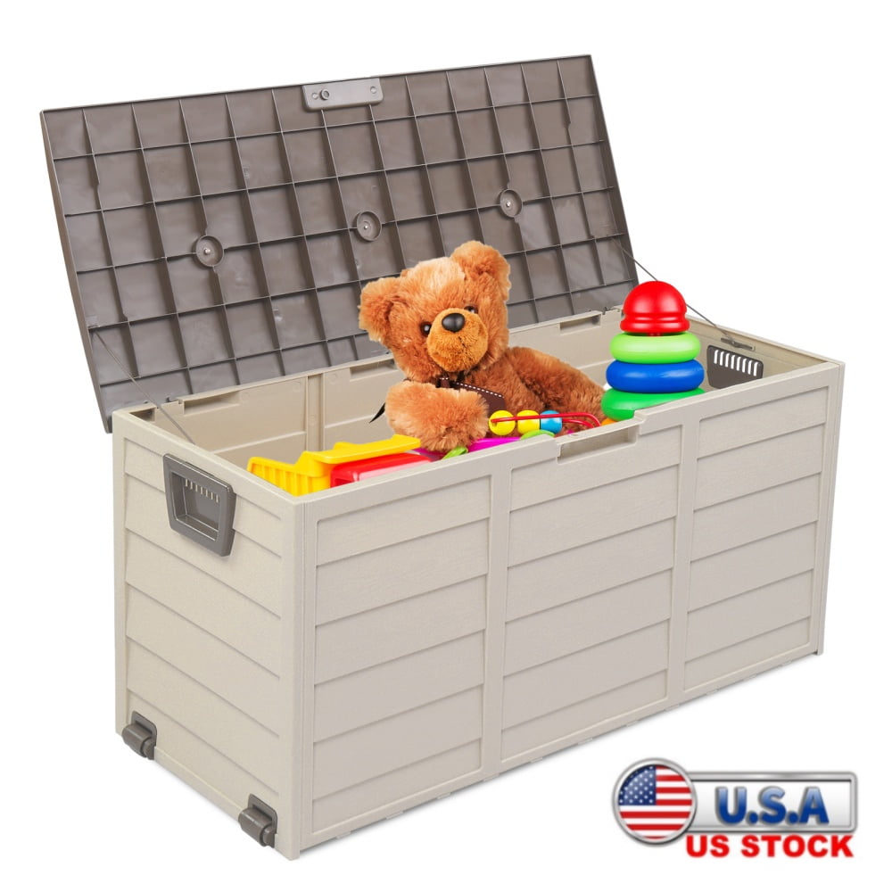 Tcbosik 75 Gallon Deck Box, Outdoor Waterproof Lockable Storage Box for ...