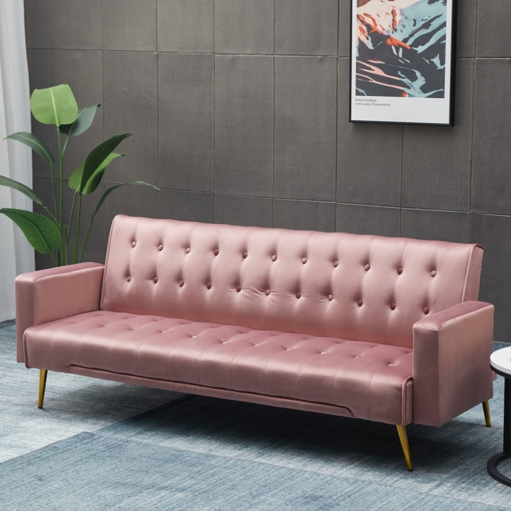 Tcbosik 75 inch Futon Sofa Bed, Modern Upholstered Couch Sleeper with ...