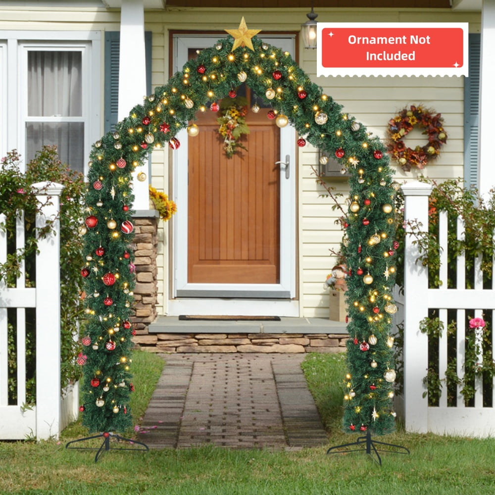Tcbosik 8.5ft Christmas Arch Decoration, Artificial Xmas Arch with 1860 ...
