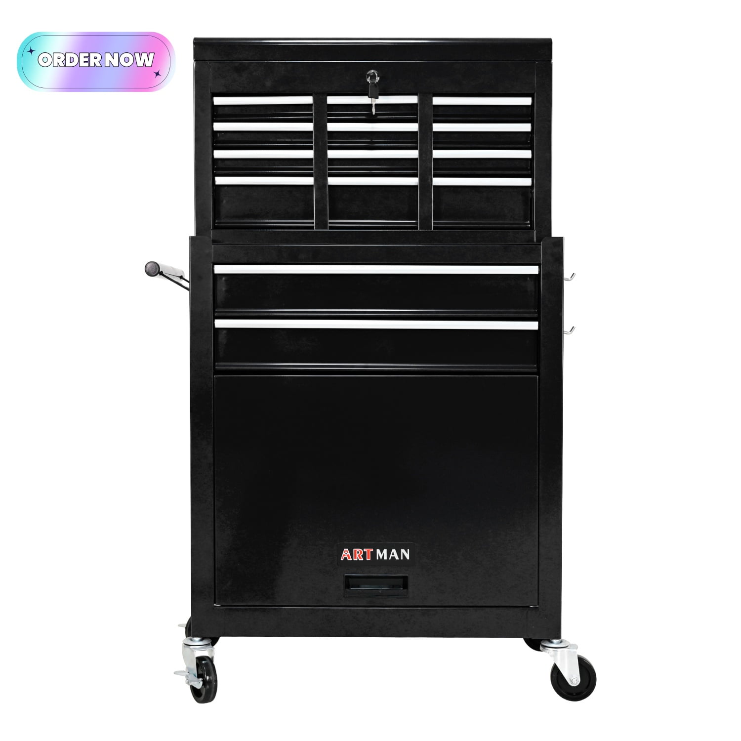 Tcbosik 8-Drawer Rolling Tool Chest, Tool Storage Cabinet w/Lockable ...