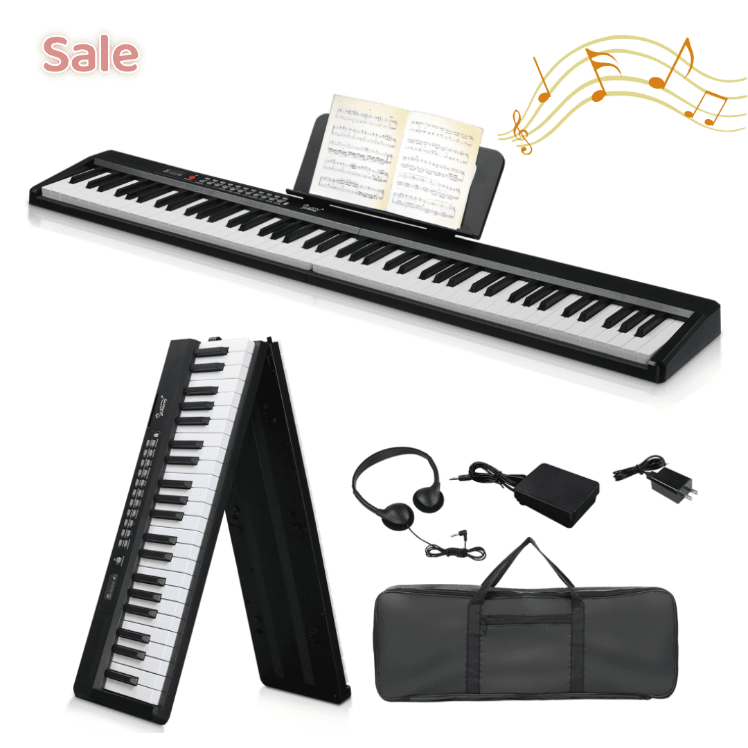 Tcbosik 88 Key Semi-Weighted Folding Digital Piano with Bag and ...