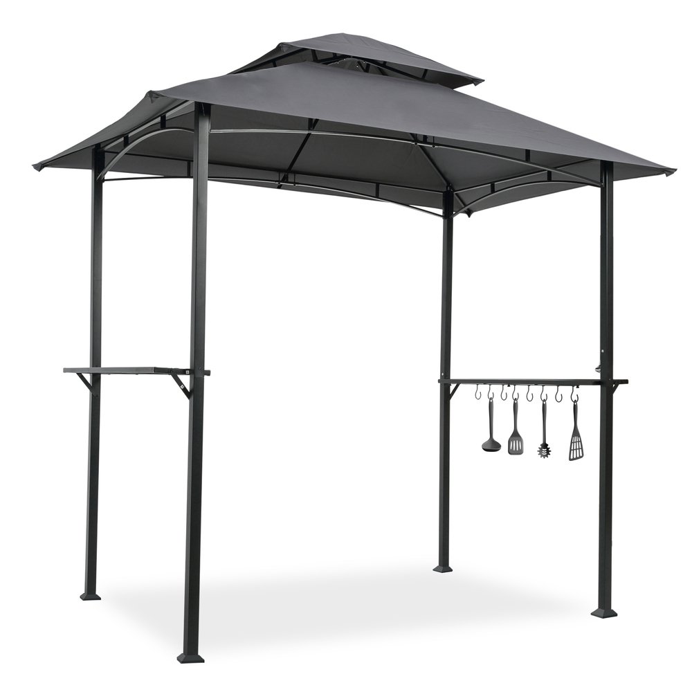 Tcbosik 8x5ft Grill Canopies & Shelters with Hook, Bar Counters, Double ...