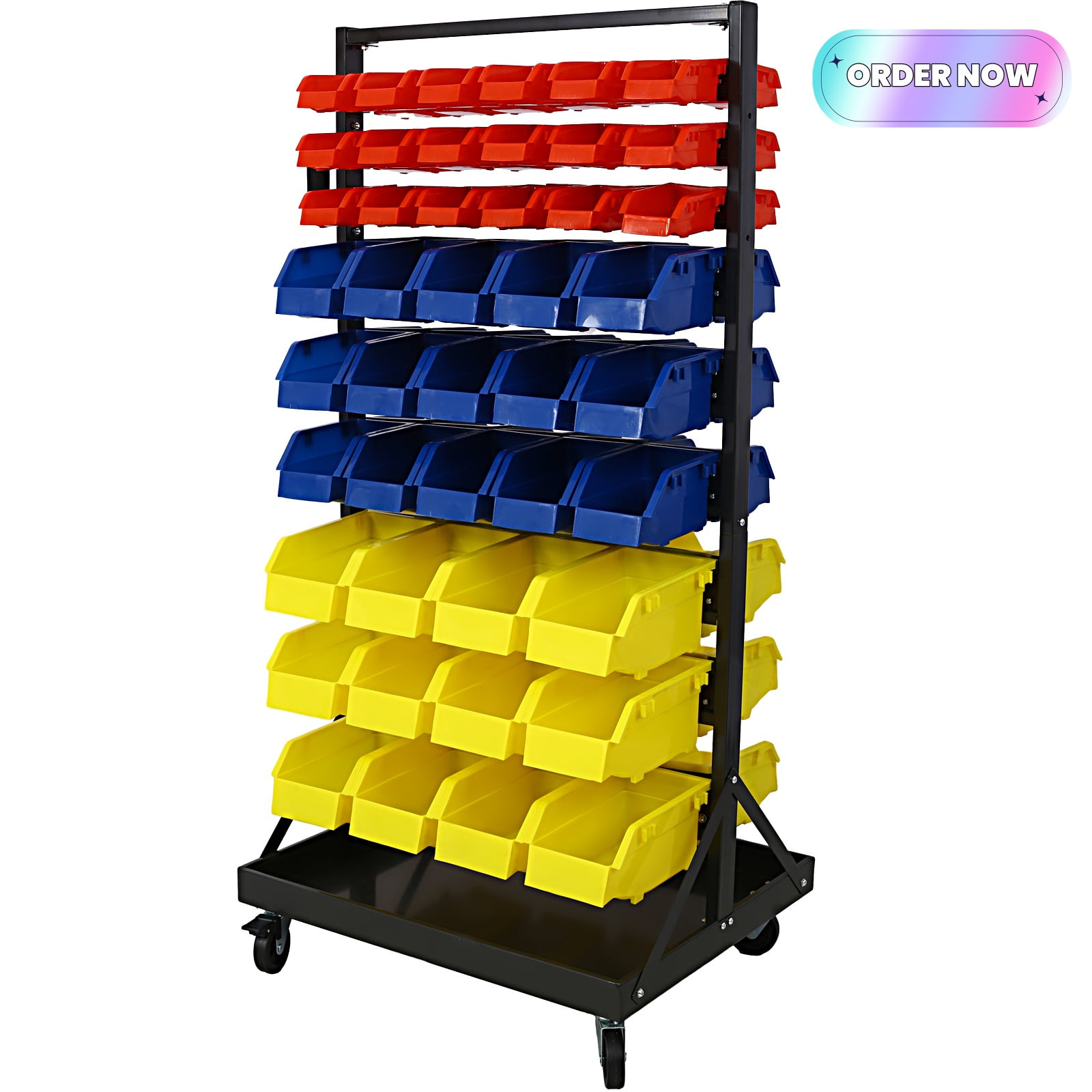 Tcbosik 90 Bins Rack Storage Unit, 9 Tiers Heavy Duty Shelf with ...