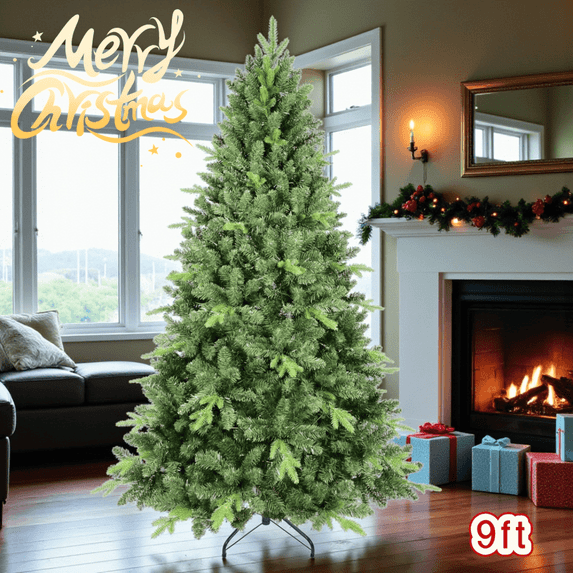 Tcbosik 9ft Artificial Christmas Tree with 3509 PE&PVC Branch Tips ...