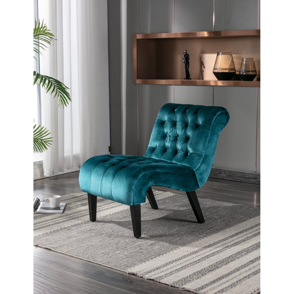 Tcbosik Accent Living Room Chair, Velvet Upholstered Leisure Recliner ...