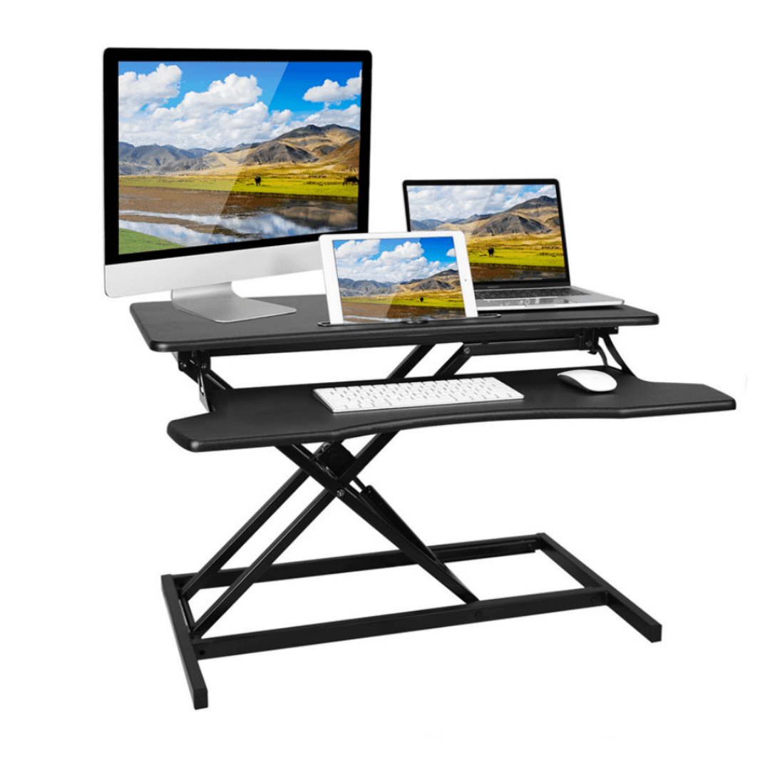 Tcbosik Adjustable Height Standing Desk Converter for Home Office, Sit ...