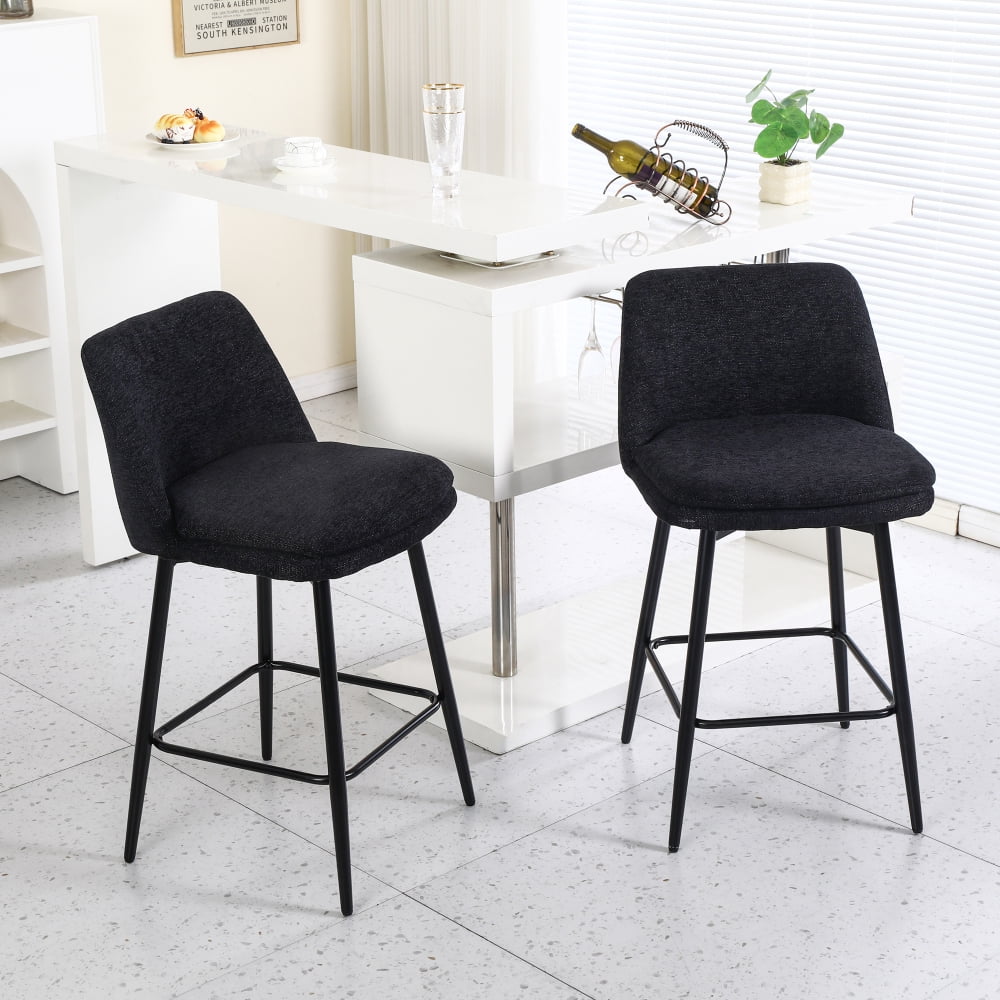 Tcbosik Bar Stools Set of 2, Upholstered Kitchen Counter Height ...