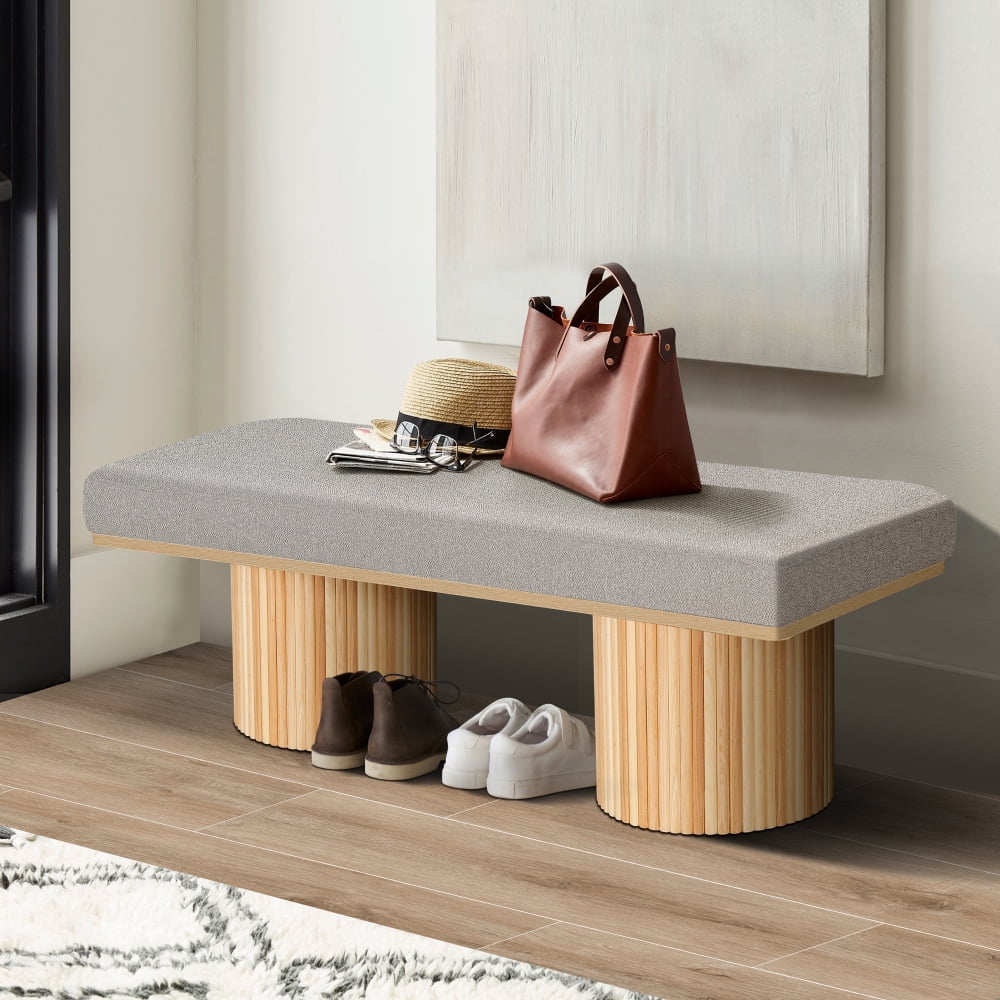 Tcbosik Bench, Modern Upholstered Ottoman, End of Bed Padded Bench for ...