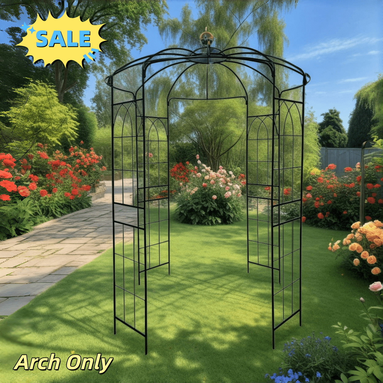 Tcbosik Birdcage Shape Garden Arbor, 6.7x9.5ft Heavy Duty Arbor for ...