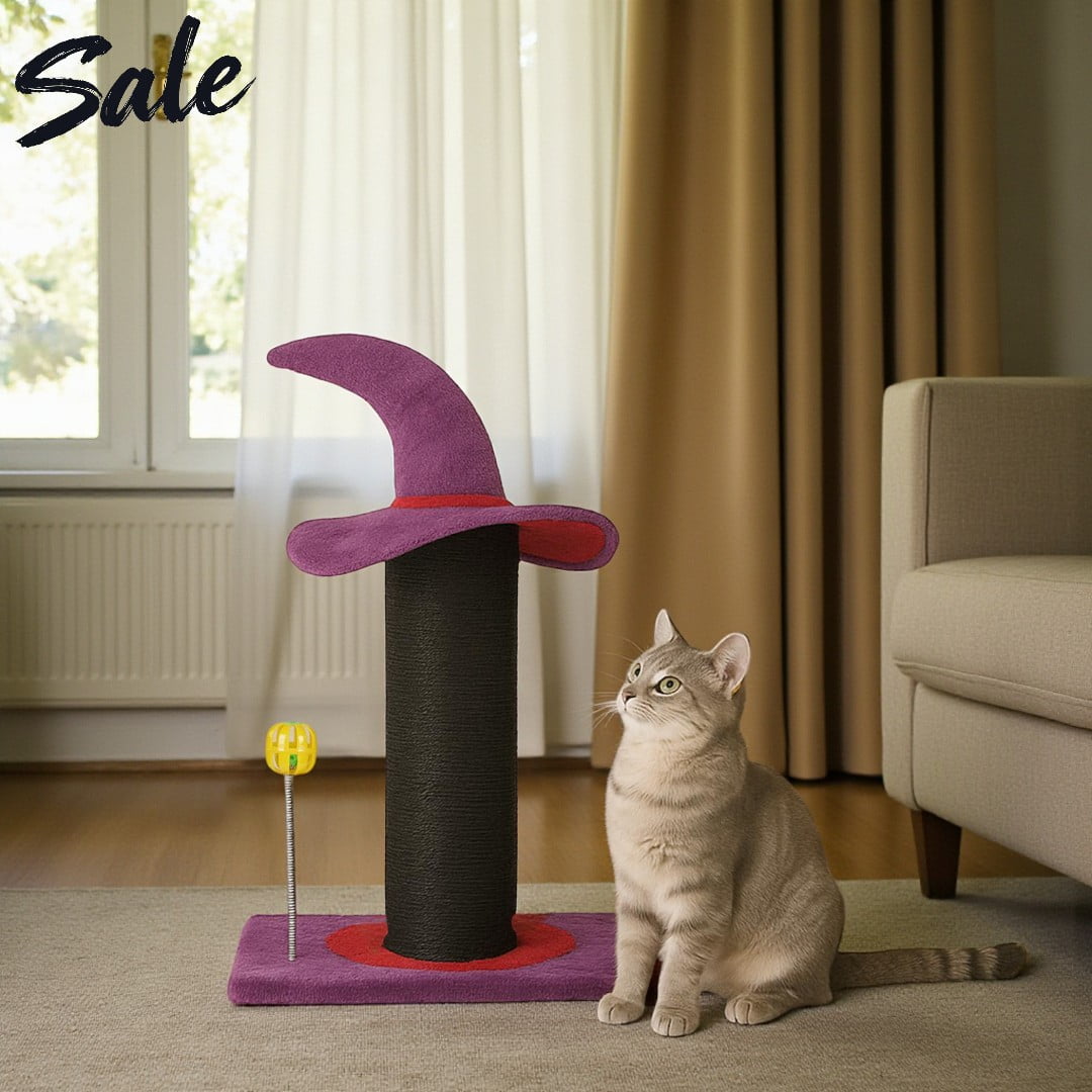 Tcbosik Cat Scratching Post in Wizard Hat Shape, 23.6"H Halloween Cat ...