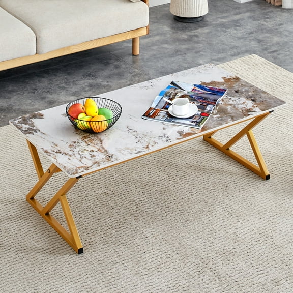 Calgary - Sintered Stone Coffee Table - Brown - Walmart.com