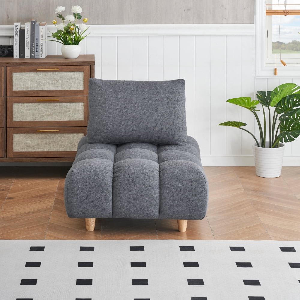 Tcbosik Comfy Single Sofa Chair, Upholstered Armless Chair with ...