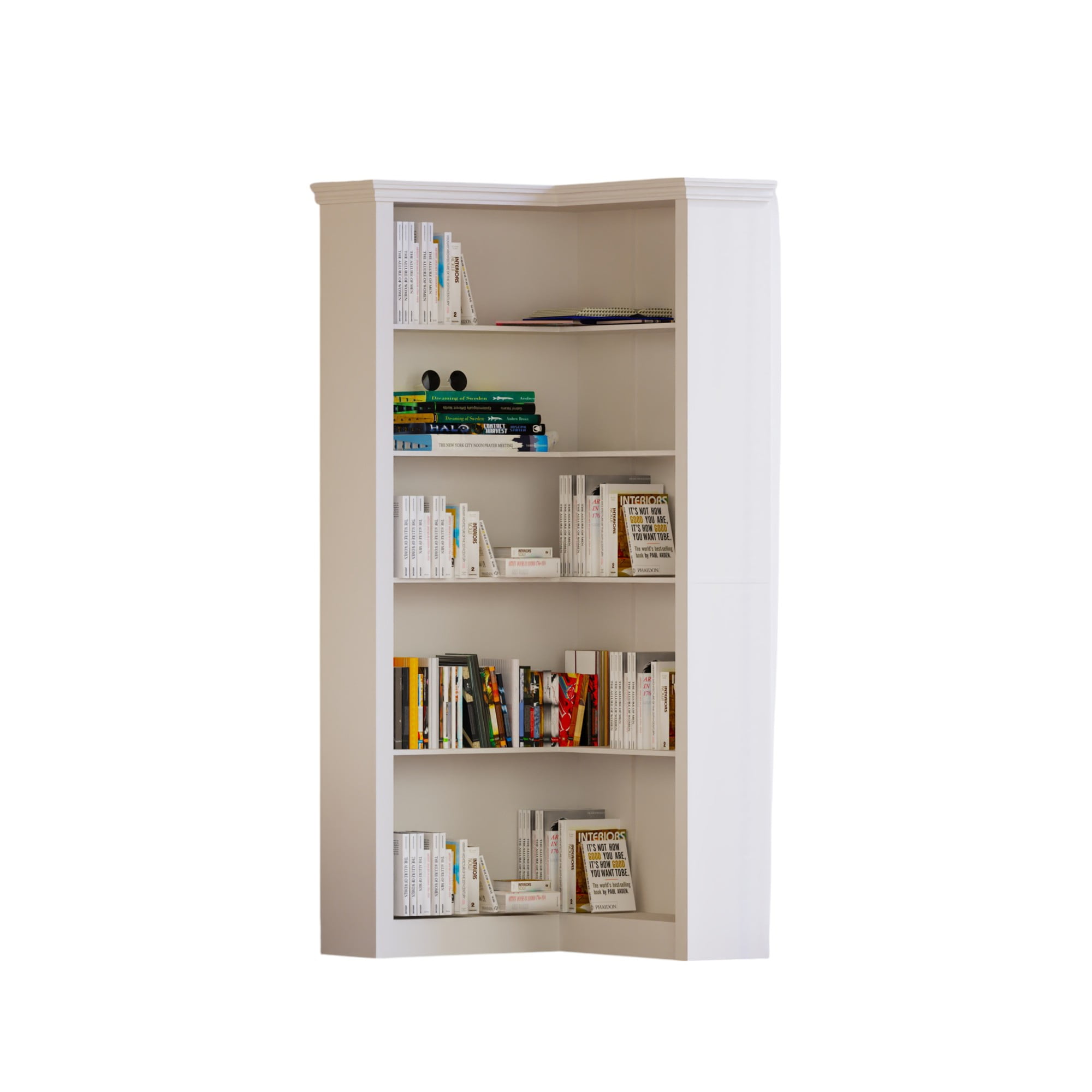 Tcbosik Corner Book Shelf, 5-Tier Bookcase, Freestanding L Shaped ...
