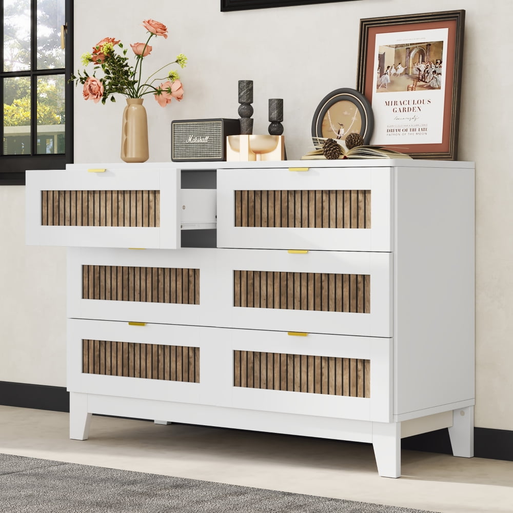 Tcbosik Dresser for Bedroom, 6 Drawer Double Dresser, Modern Chest of ...