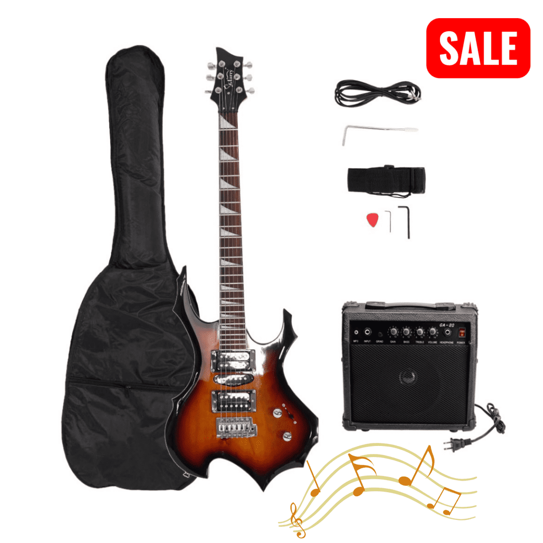 Tcbosik Electric Guitar Kit with 20W Amplifier & Flame Design, Beginner ...