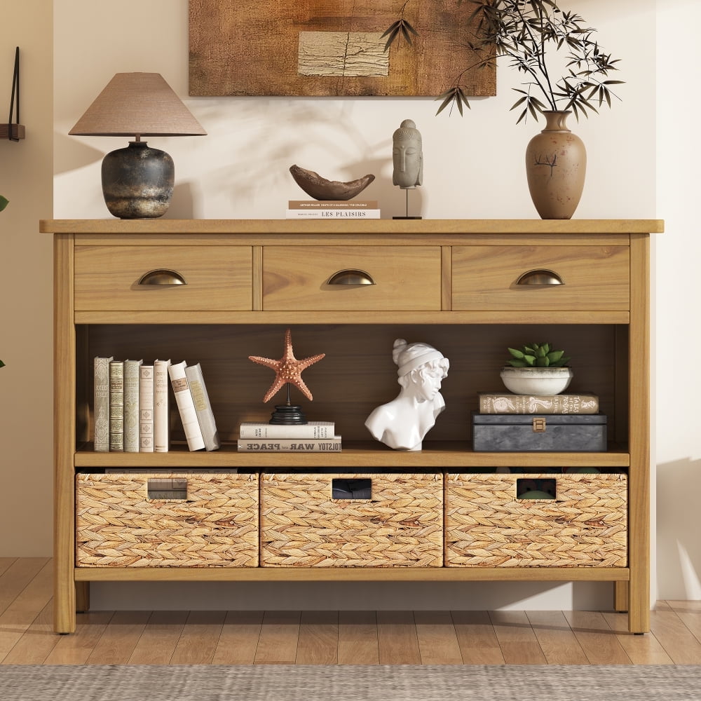 Tcbosik Entryway Table with Storage, 47" Console Table with Shelf ...