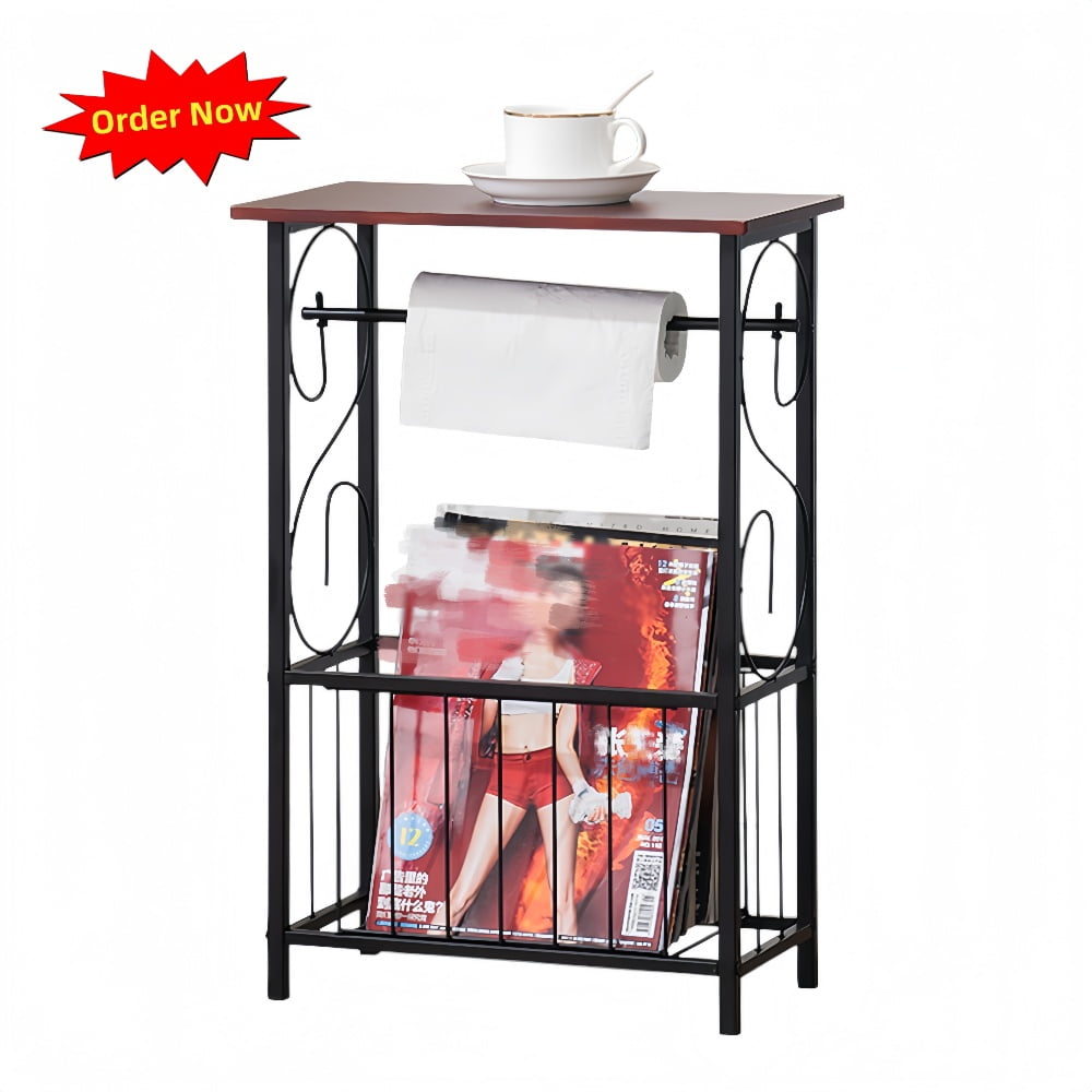 Tcbosik Floor Standing Side Table, Modern Accent Table with Paper ...