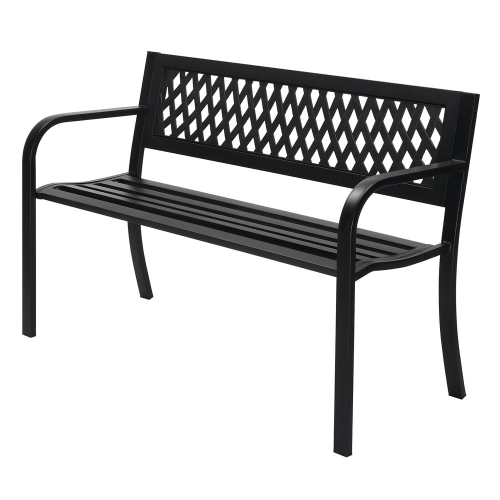 Tcbosik Garden Bench,Outdoor Benches,Iron Steel Frame Patio Bench with ...