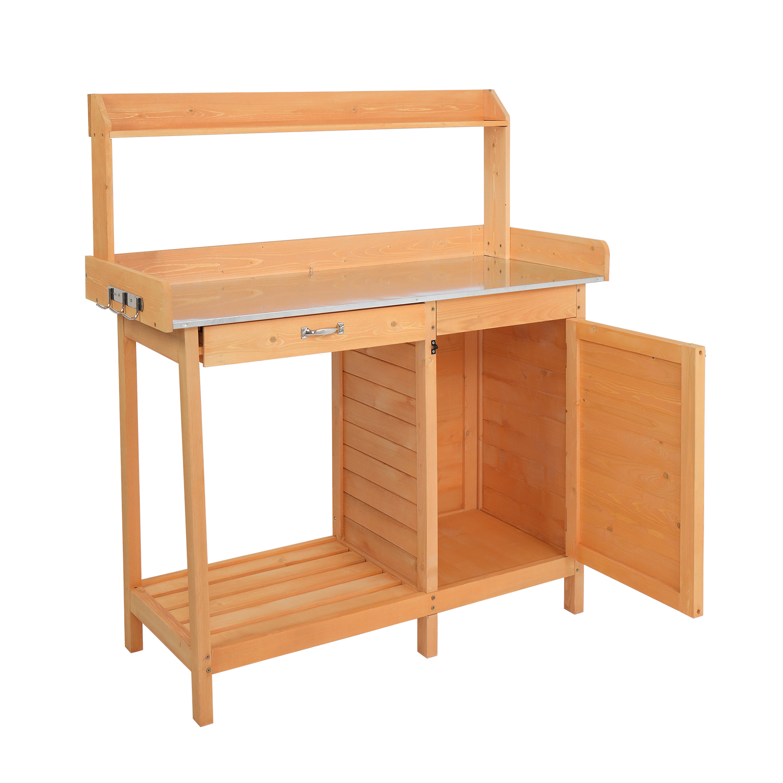 Tcbosik Garden Workbench With Drawers And Cabinets, Burlywood - Walmart.com