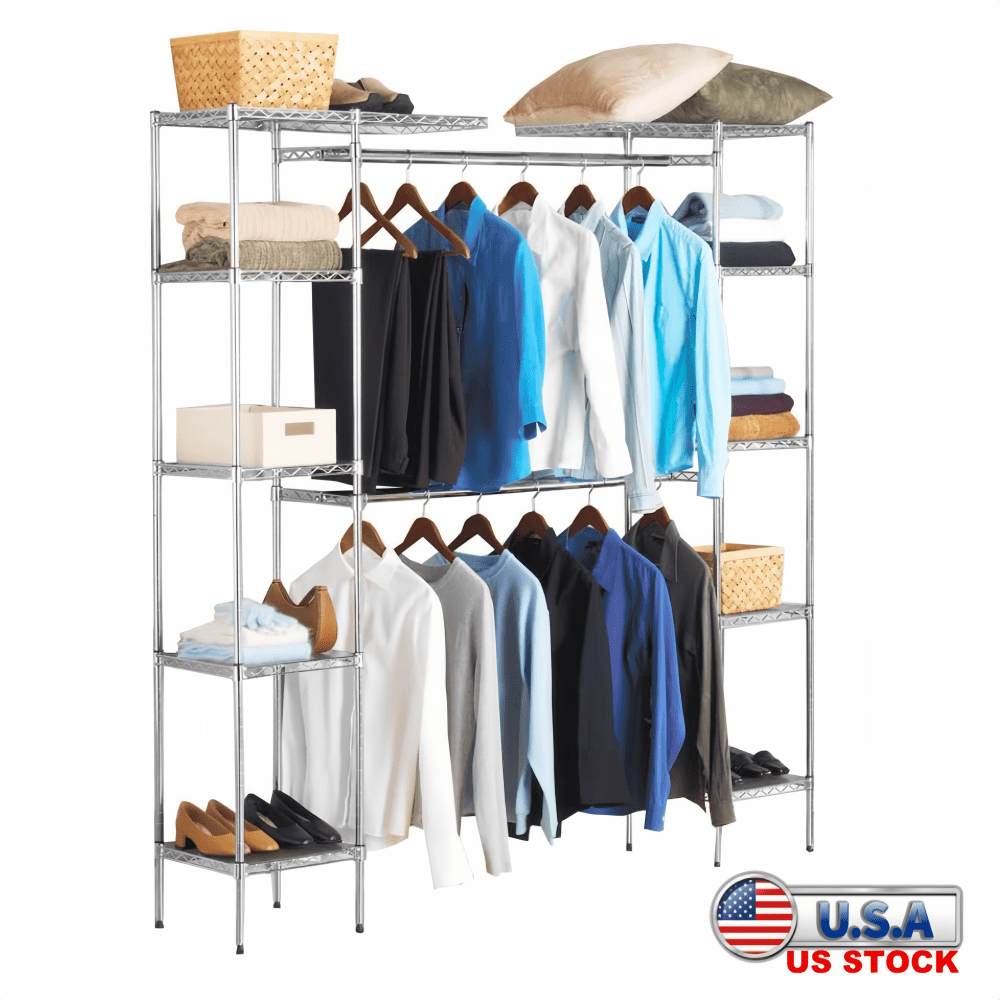 Tcbosik Hanging Storage Organizer Rack Wardrobe, Heavy Duty Garment ...