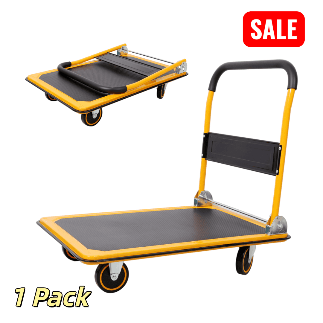 Tcbosik Heavy Duty Foldable Push Cart Dolly, 330 lbs Capacity Hand ...