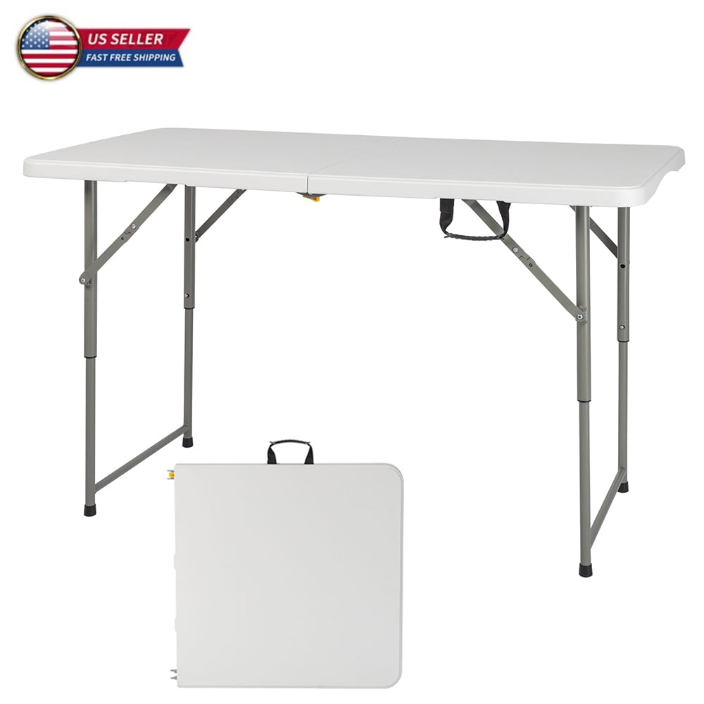 Tcbosik Height Adjustable Craft Camping and Utility Folding Table, 4 ...