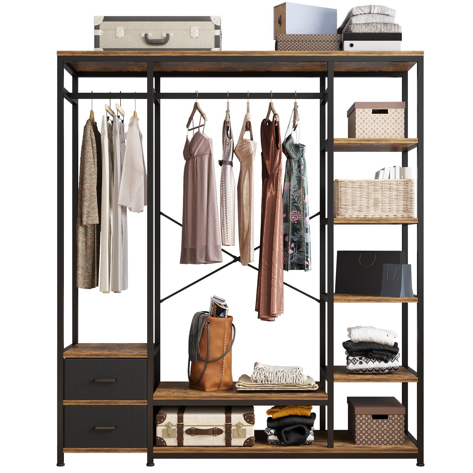 Tcbosik Independent Wardrobe Manager, Clothes Rack with 2 Non-woven ...