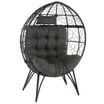 SWITTE Swing Egg Chair with Stand 2 Person Beige Wicker Egg Chairs ...
