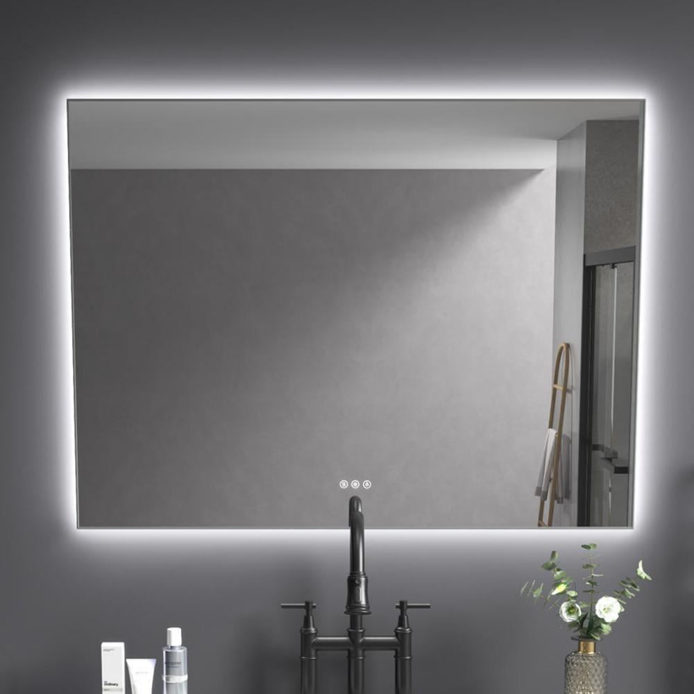Tcbosik LED Bathroom Mirror, 48" x 36" Stepless Dimmable Vanity Mirror ...