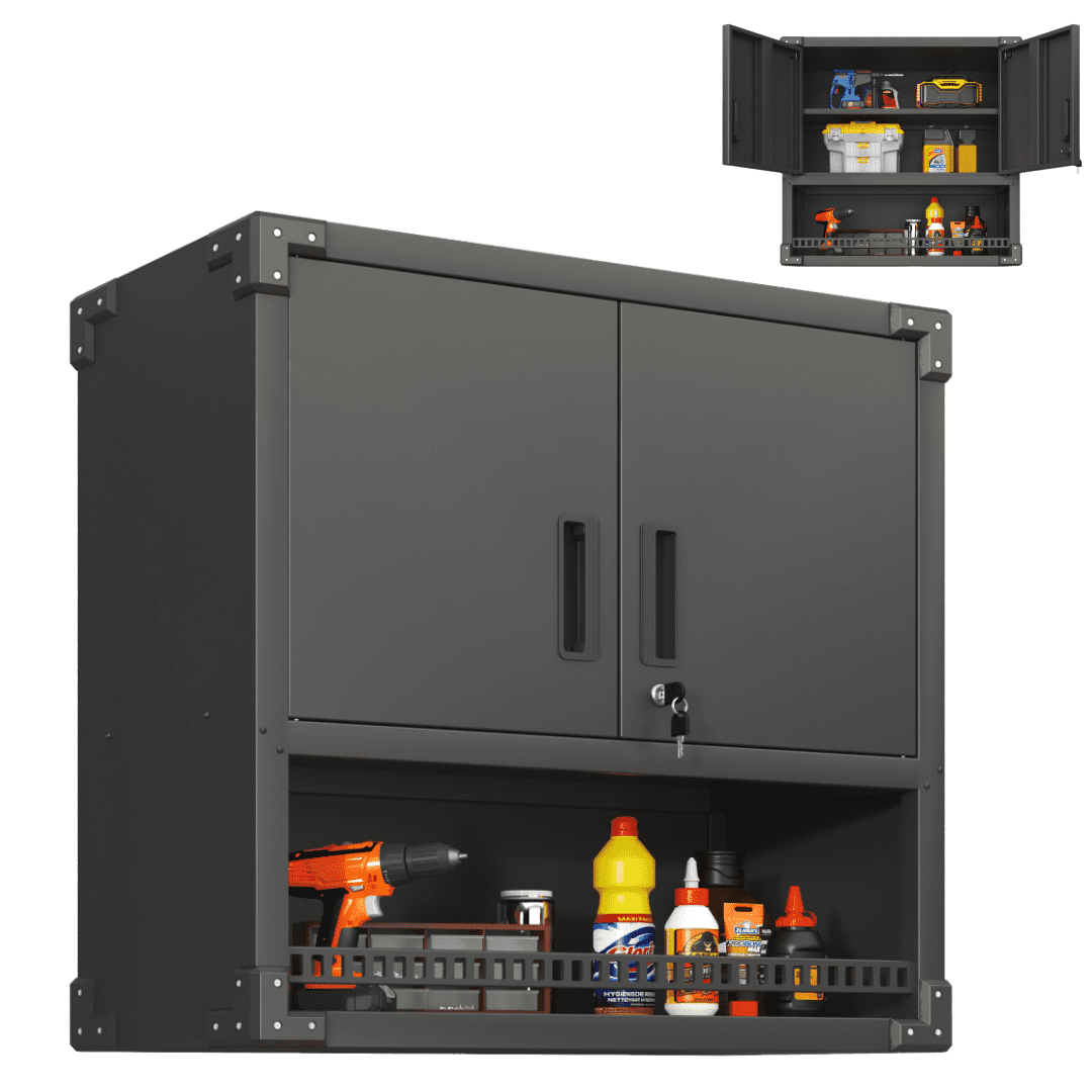 Tcbosik Metal Storage Cabinet with Lockable Doors and Adjustable ...