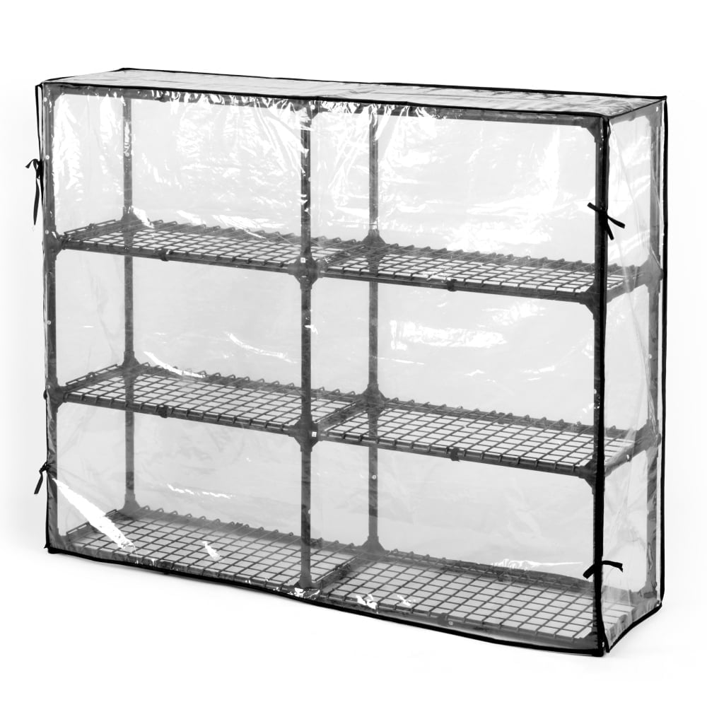 Tcbosik Metal Wire Racks Set of 2, 4-Layer Storage Shelves with Cover ...