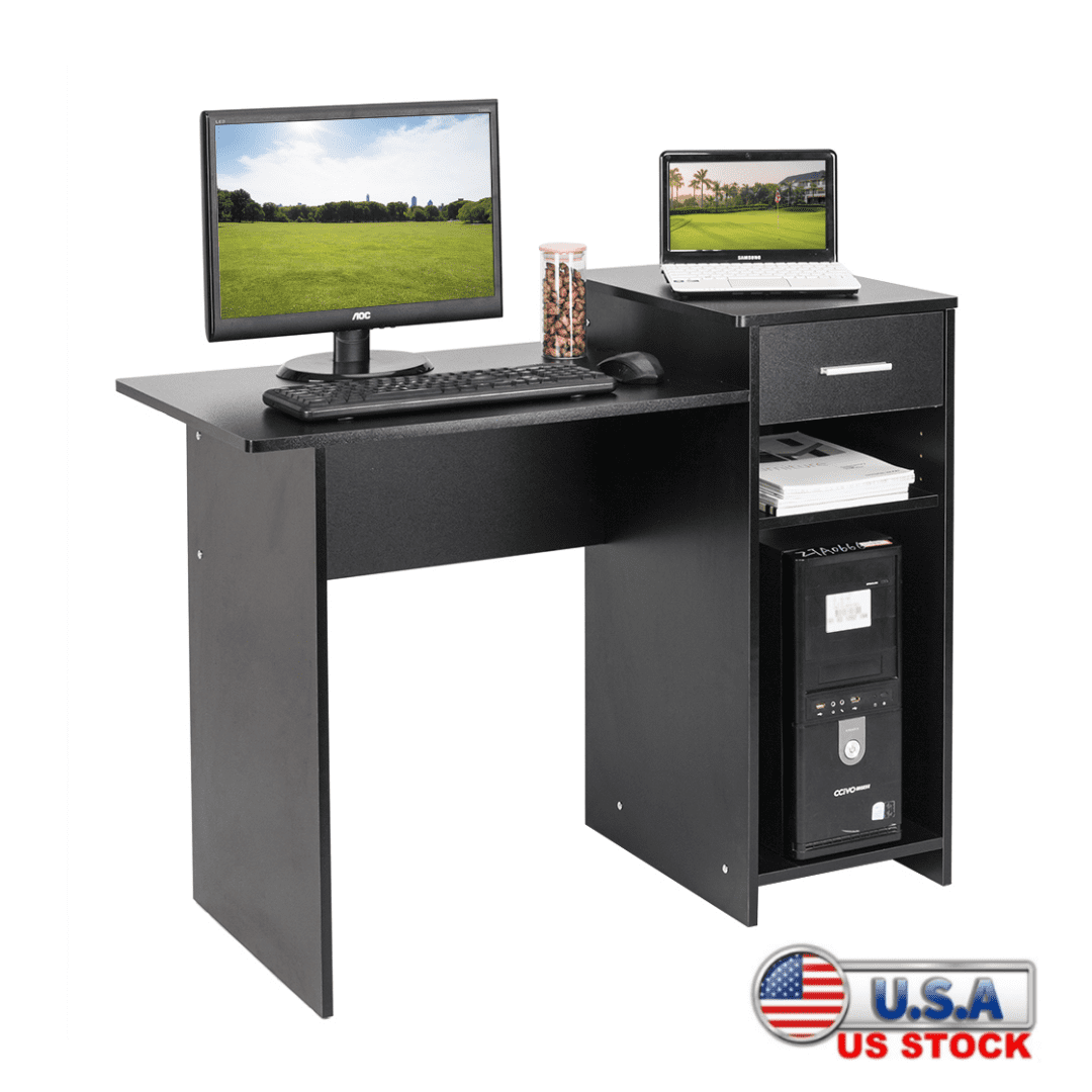 Tcbosik Computer Desk with Storage Drawer, Home Office Table with Open ...