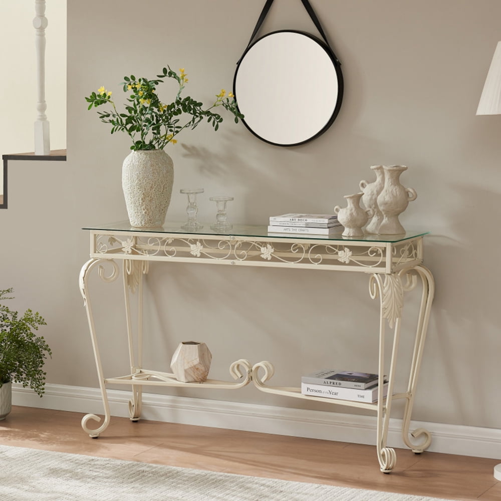 Tcbosik Modern Console Tables for Entryway, Glass Entrance Table with ...