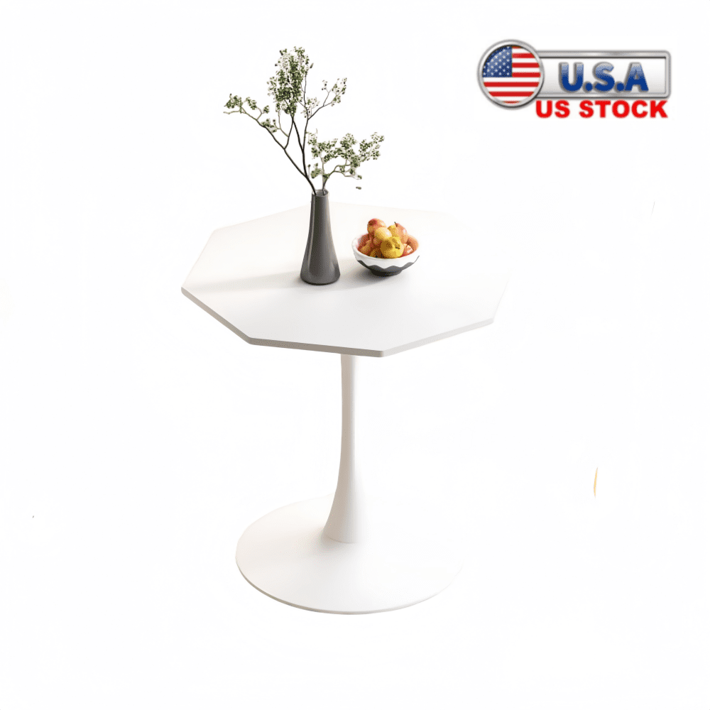 Tcbosik 31.5" Octagonal Dining Table, Kitchen Table with Metal Base ...