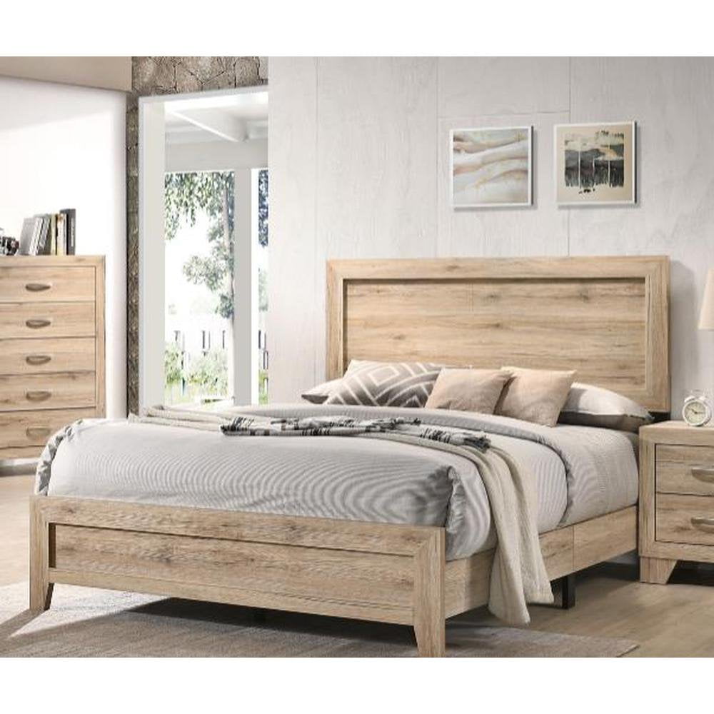 Tcbosik Queen Size Solid Wooden Bed Frame, Modern Platform with ...