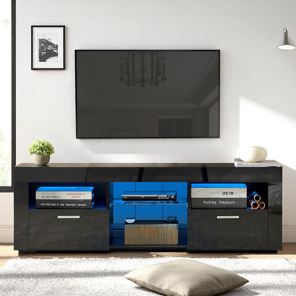 Tcbosik Modern TV Cabinet Wood Entertainment Center Storage Cabinet ...