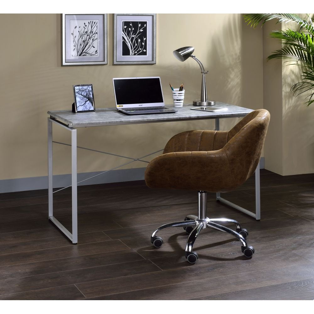 Tcbosik Modern Writing Desk Home Office Computer Table, Silver ...