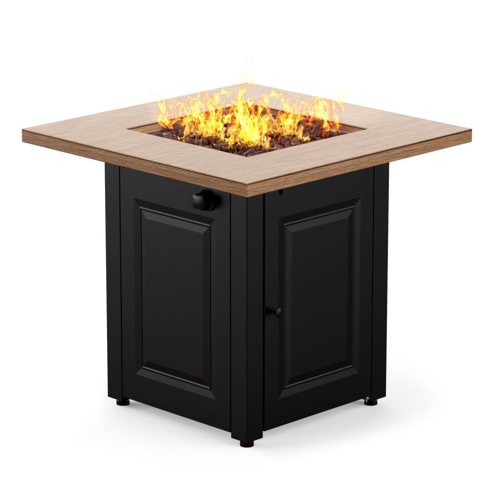 Tcbosik Propane Fire Pit Table, 28 inch Outdoor Gas Fireplace Dining ...