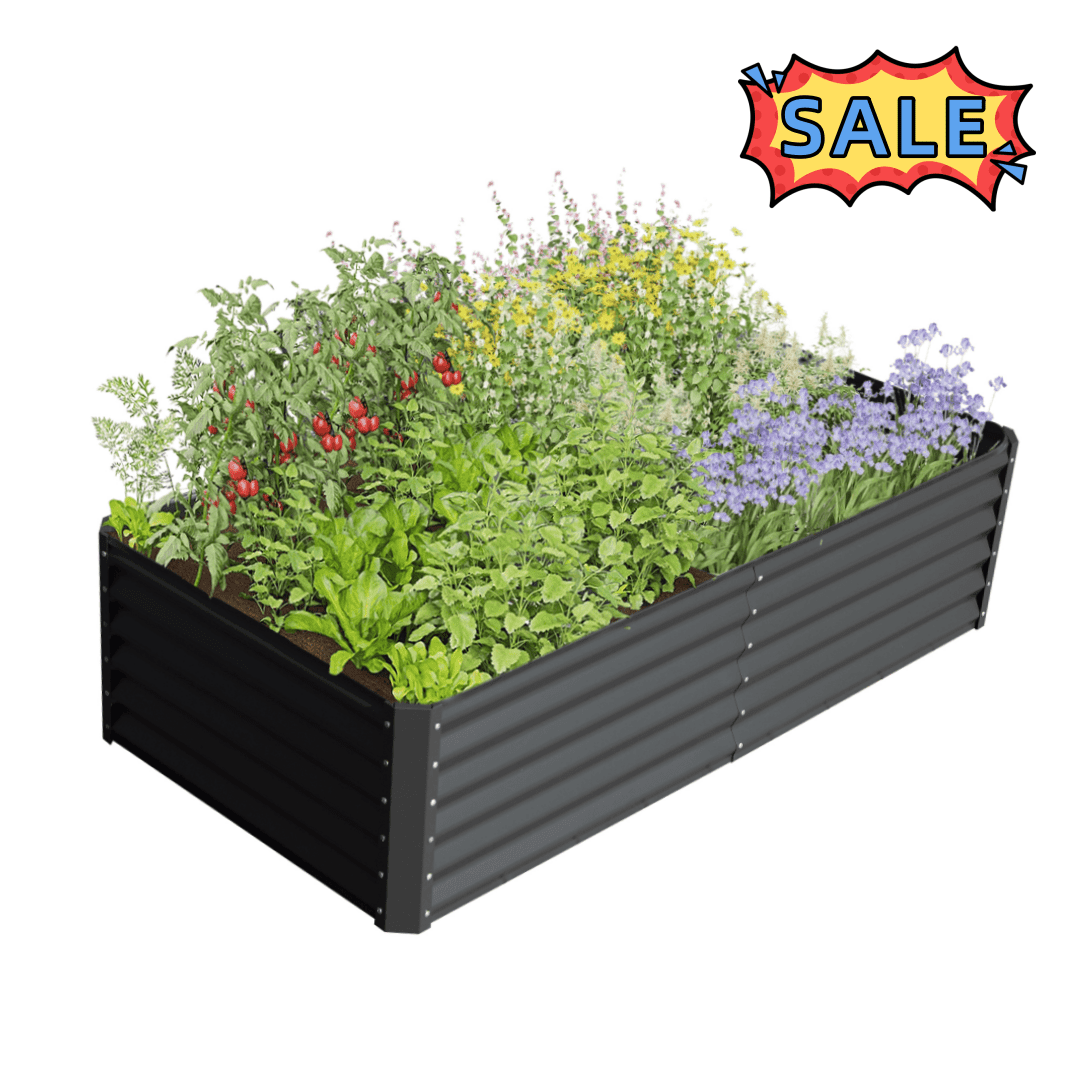 Tcbosik Raised Garden Bed Outdoor, 6x3x2ft Galvanized Metal Planter Box ...
